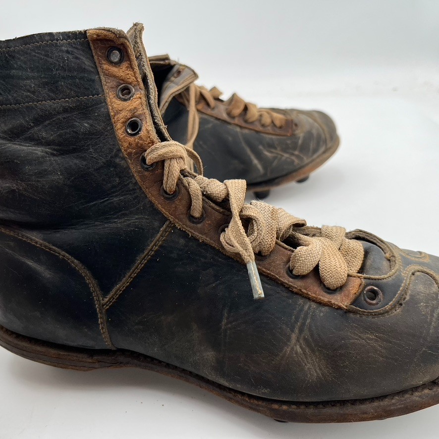 Antique Leather Men’s Football Cleats Boots Vintage For Decoration Two ...