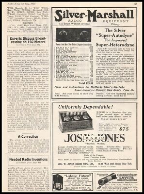 1925 Joseph W. Jones Radio Mfg Co. New York J-75 Receiver Set Vintage ...