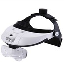 Headband Head-Mounted Magnifying Glass Loupe 2 LED Lamp Light Jeweler ...