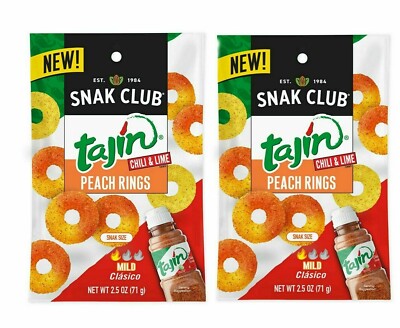 SNAK CLUB Tajin Chili & Lime Peach Rings Snack Size Bags- Mild Clasico ...