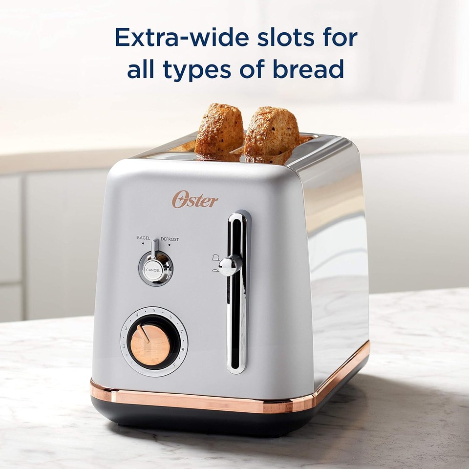 New Oster 2 Slice Toaster Classy Metropolitan Collection w/ Rose Gold ...