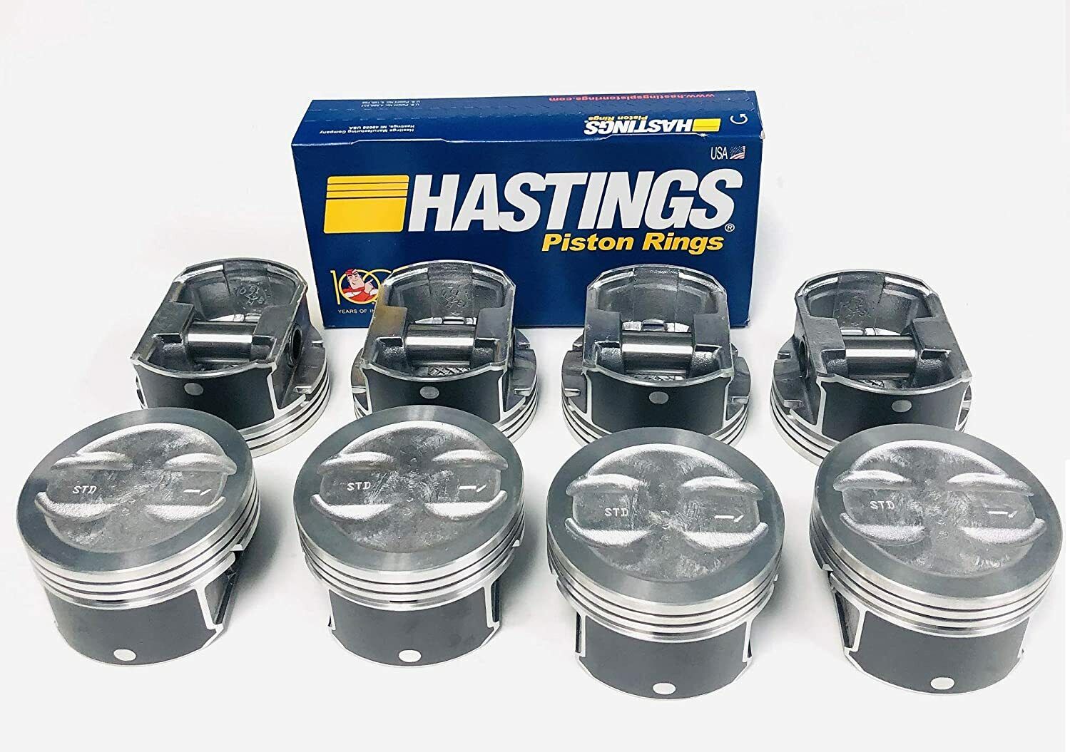 PISTONS Set/8+MOLY Rings Mercruiser/Volvo 350 Mag 5.7LX w/Chevy 5.7L ...