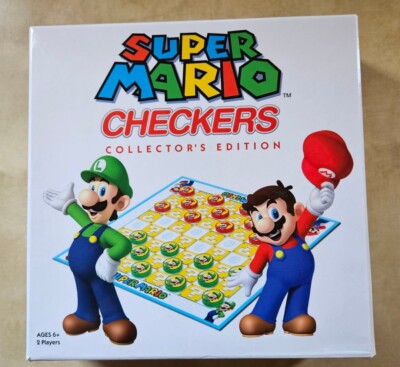 Super Mario Luigi Checkers Collector's Edition Board Game Complete | eBay