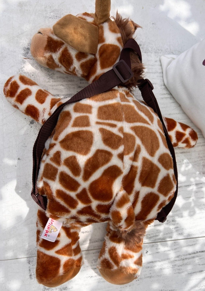 Unipak Giraffe Backpack Plush Stuffed Animal Bag with Adjustable Straps ...