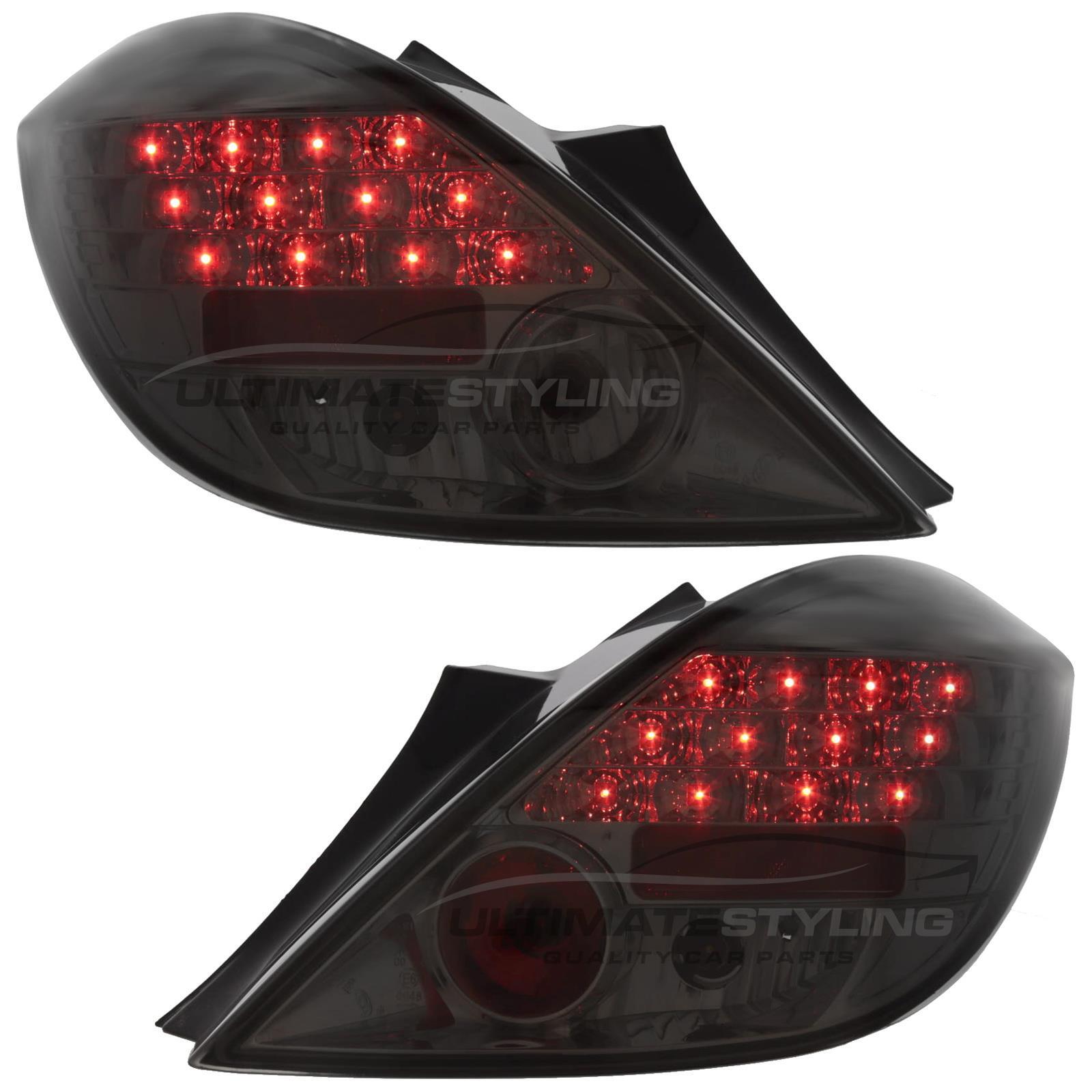 Corsa D LED Rear Back Lights 2006-2015 Smoked Upgrade Tinted Tail SXI ...