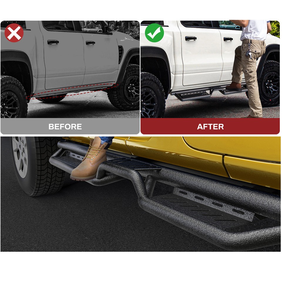 Drop Running Boards For 19-26 Dodge Ram 1500 Crew Cab Two-Stair Side ...