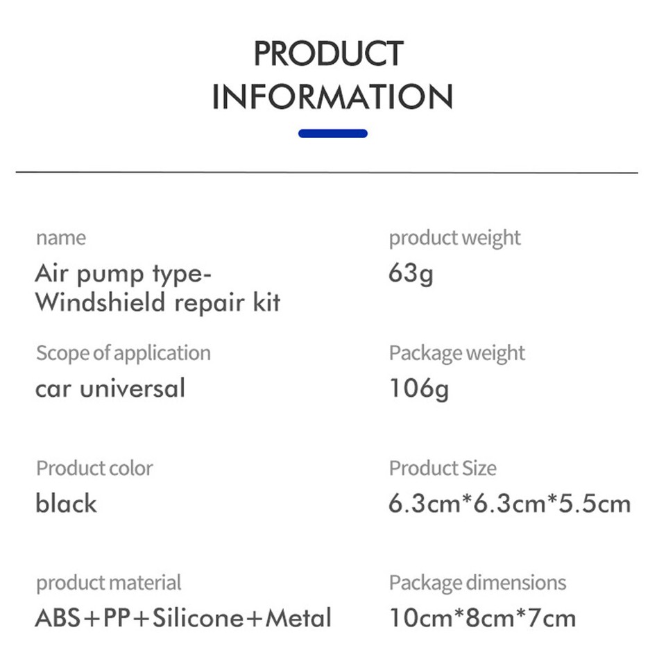 Windshield Repair Kit Quick Fix DIY Car Glass Bullseye Rock Chip Crack ...