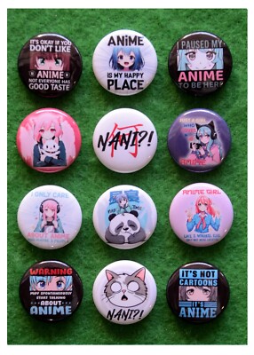 Anime Lover / Buttons (Set of 12) / Various Size Options | eBay
