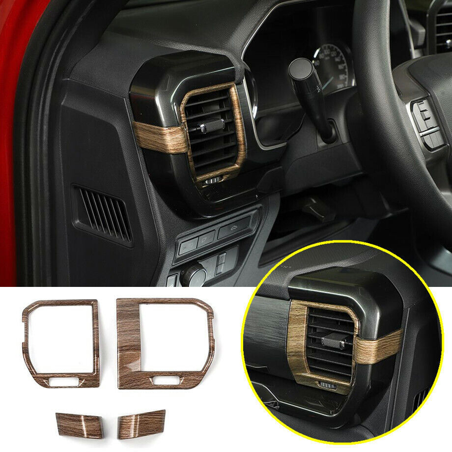 For 2021-2024 Ford F150 F-150 Wood Grain Car Dashboard Side A/C Vent ...