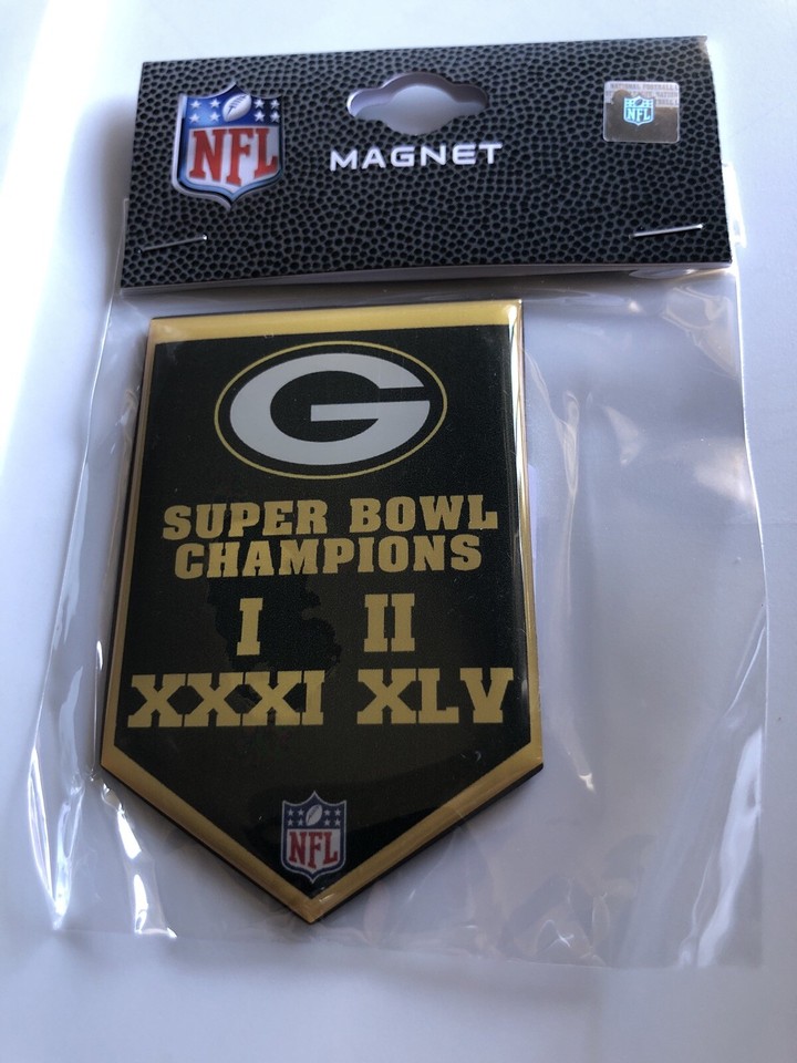 Green Bay Packers 4X Super Bowl Banner Magnet 2x3 Inch Aminco NFL | eBay