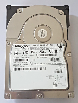 18GB Maxtor Atlas 15K 8C018J0 Ultra320 SCSI 80pin 8MB Hard Drive 3.5 ...
