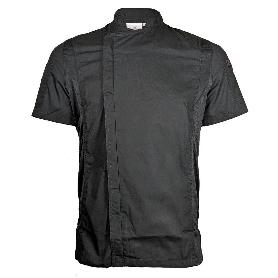 ChefsCloset Men's Short Sleeve "William" Zipper Closure Chef Coat | eBay
