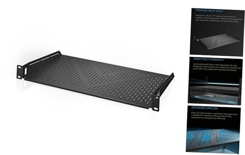 Vented Cantilever 1U Universal Rack Shelf, 10" Deep, for 19” equipment ...