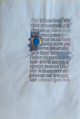 Ca.1470 illuminated BoH.manuscript leaf,Latin,6 gold initials,France | eBay