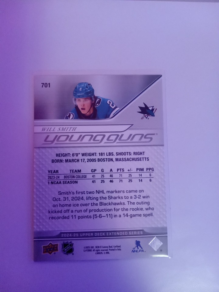 2024-25 Upper Deck Extended Will Smith Young Guns #701 👍 | eBay