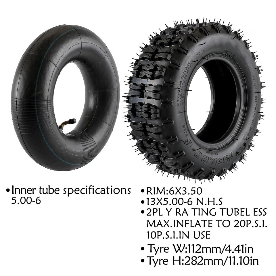 Set of 4 Rear 13x5.00-6+Front 4.10-6 Tires Tubes For Go Kart Scooter 4 ...