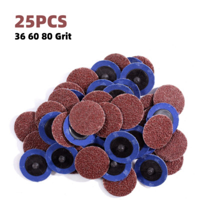 25PACK 3 Inch Roll Lock Sanding Discs Quick Change Grinding Discs 36 60 ...