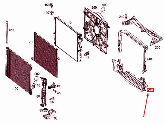 Mercedes-Benz C W205 Radiator Bottom Air Duct A2055050330 OEM for sale ...