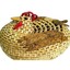 Chicken Wicker Basket with Lid Woven Wicker Rattan 8.5" x 6.5" Rooster ...