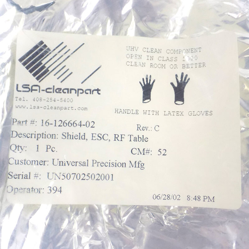 Novellus PVD Universal Stage Shield (16-126664-02 Rev. C), 15 Lb., ESC ...