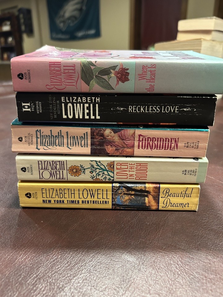 5 Elizabeth Lowell Books Reckless Love, Forbidden, Beautiful Dreamer ...