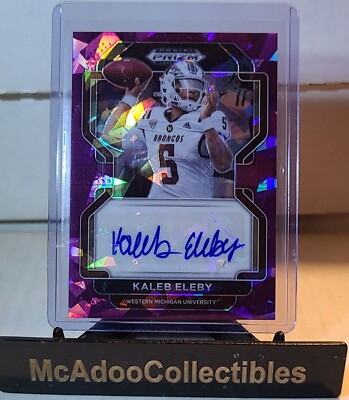 2022 Panini Prizm Draft Picks Purple Ice 01/99 Kaleb Eleby Auto Western ...