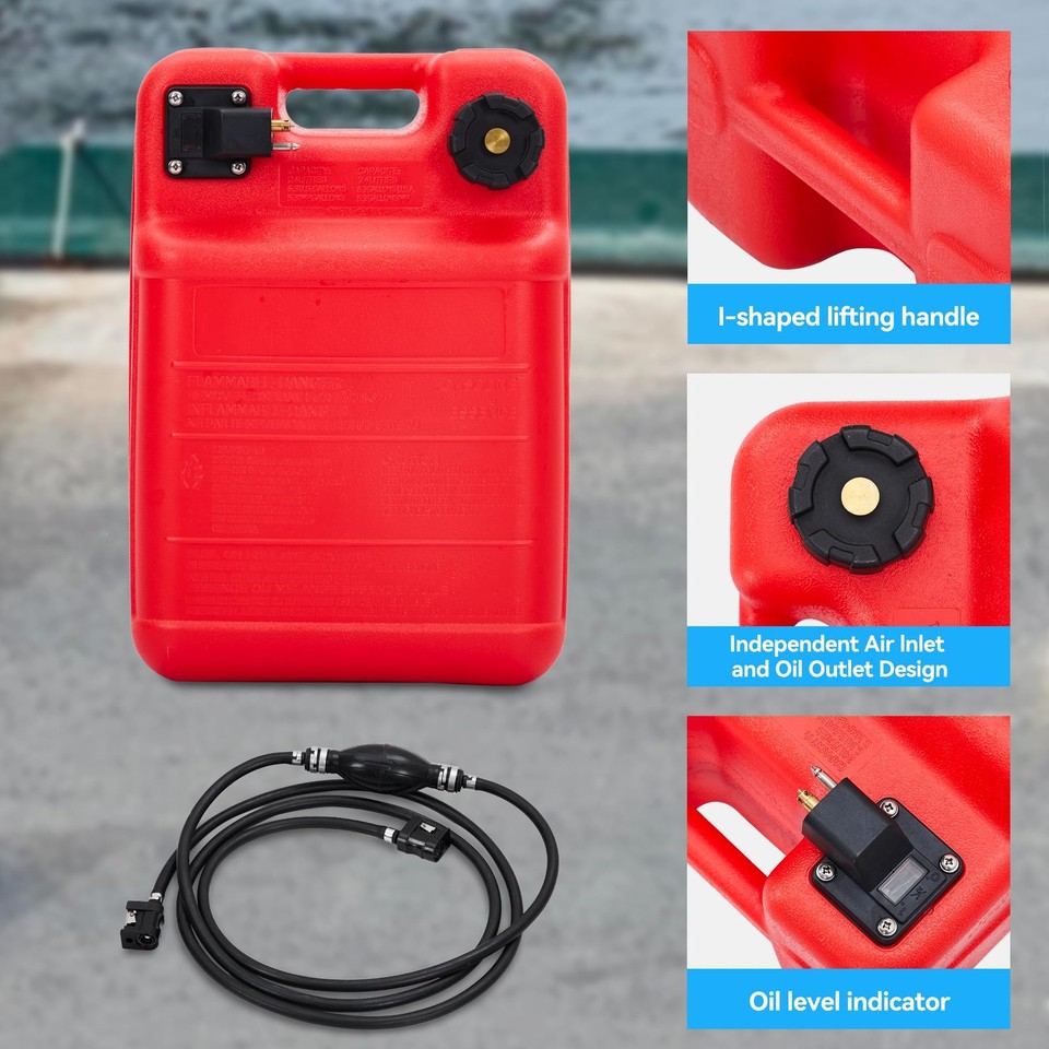 24L Portable Boat Fuel Tank 6 Gallon Marine Outboard Gas Tank with ...