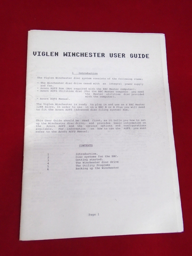 Viglen Winchester Utilisateur Guide pour Le Maître Système (Acorn BBC ...