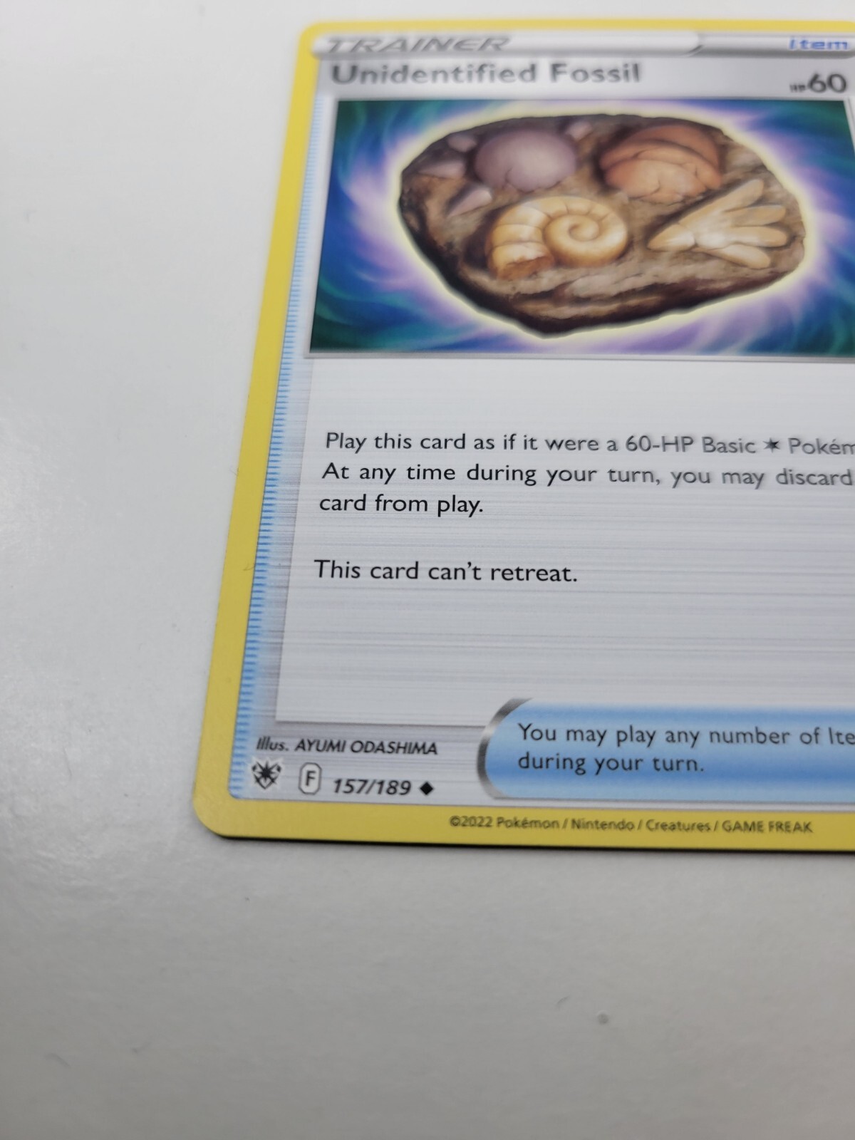 Pokémon TCG Unidentified Fossil Astral Radiance 157/189 Regular ...