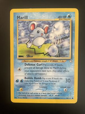 NM (Unlimited) Pokemon MARILL Card NEO GENESIS Set 66/111 COMMON | eBay