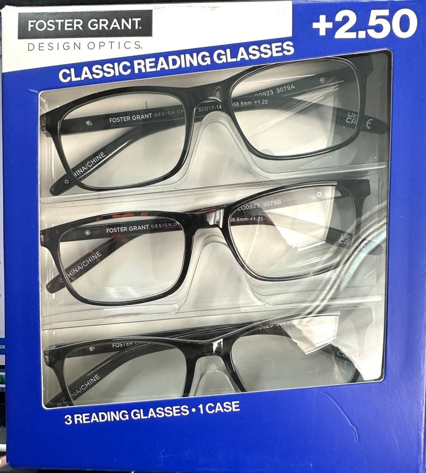 Design Optics by Foster Grant CLASSIC Reading Glasses 3PK. VARIETY | eBay