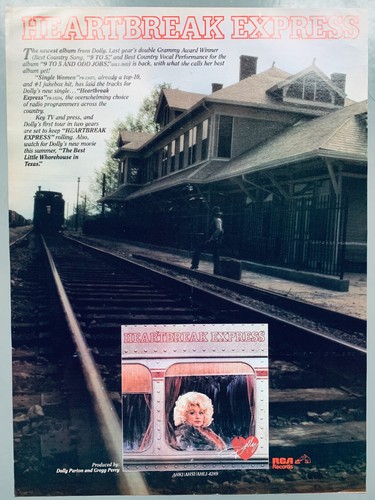 DOLLY PARTON 1982 vintage ADVERT HEARTBREAK EXPRESS | eBay