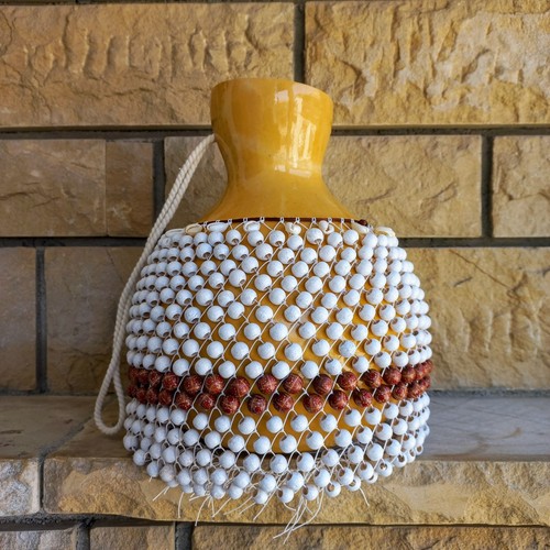 Cowrie shells white beaded Gourd Shekere Instrument, gourd rattle | eBay