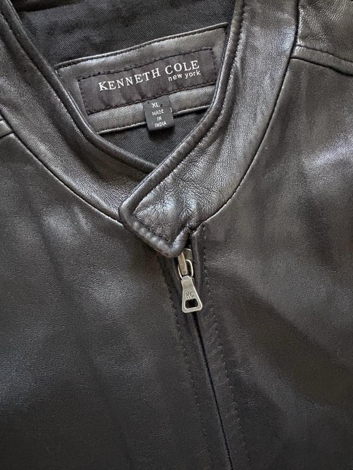 Vintage Kenneth Cole Motorcycle Cafe Racer Burgundy Brown Leather ...