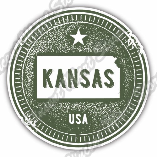 Kansas State Map USA Grunge Stamp Car Bumper Vinyl Sticker Decal 4.6 ...
