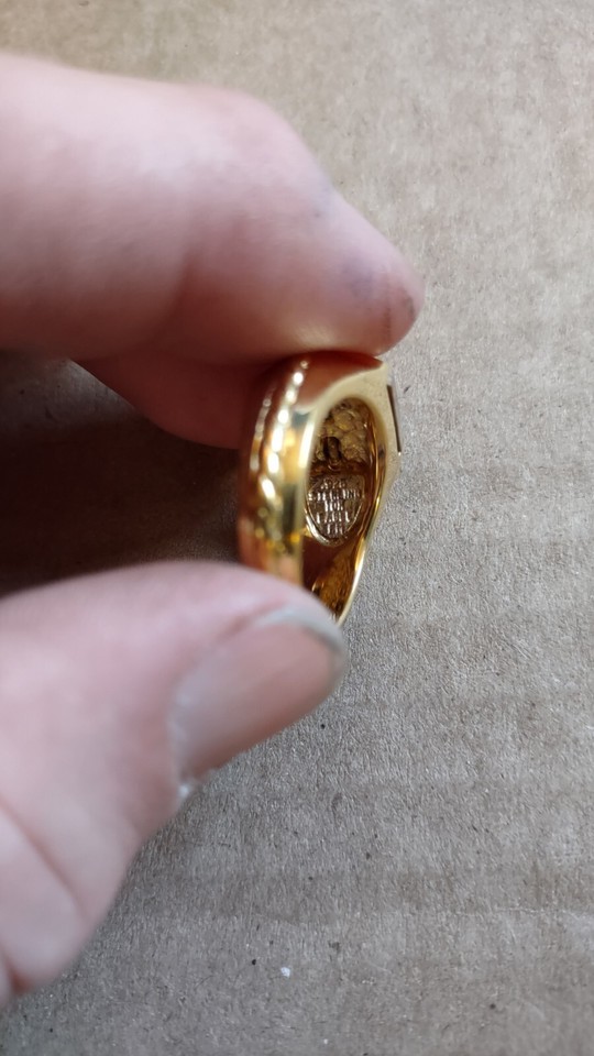 10K + Sterling Silver Franklin Mint Eagle Ring w/Diamond Size 10 3/4 | eBay