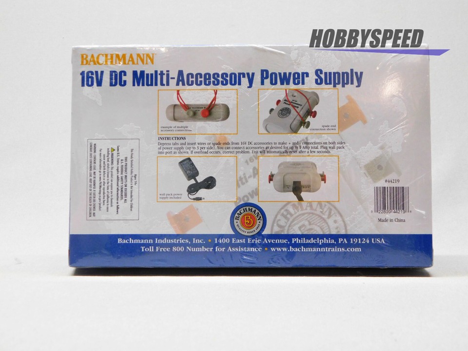BACHMANN 16V DC MULTI-ACCESSORY POWER SUPPLY O HO N SCALE/GAUGE ...