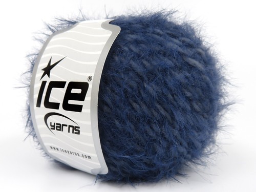 LOT OF 6 Ice MERINO FUR FINE Yarn #82846 NAVY BLUE Soft & Furry Merino ...