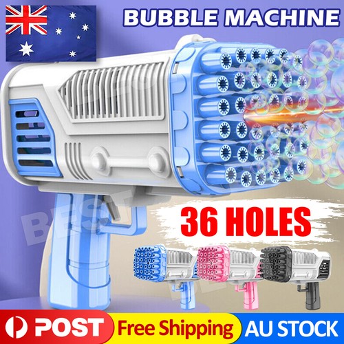 36 Holes Bubble Gun Automatic Bazooka Soap Water Bubble Machine Outdoor ...