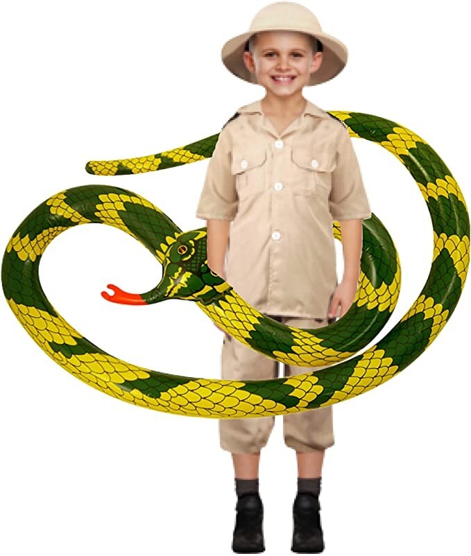 8ft Long Reusable INFLATABLE SNAKE Australian Jungle Animal Beach Party ...