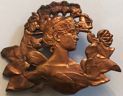 SIGNED CH PILLET(CHARLES PILLET)(PARIS 1900-1930's)ART NOUVEAU BRONZE ...