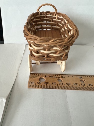 VINTAGE GERMAN WICKER/WOOD ITEMS FOR CACO DOLLS[1] STROLLER [1] PRAM [1 ...