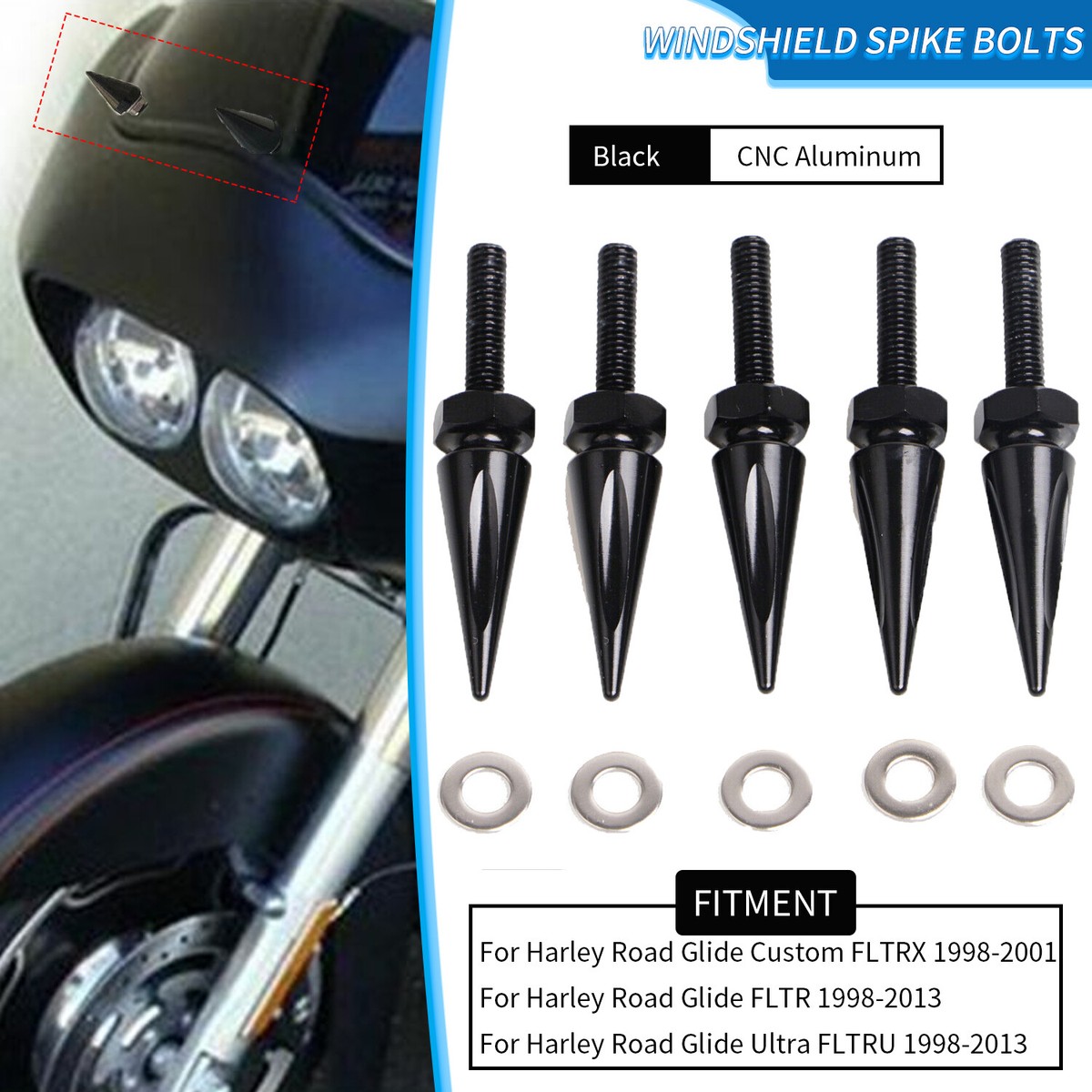 Spike Motorcycle Windshield Trim Harley Windshield Bolts Windscreen