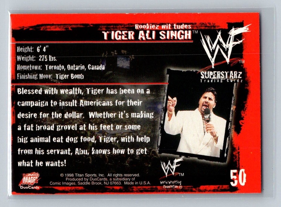 Tiger Ali Singh #50 1998 Comic Images WWF Superstarz RC | eBay