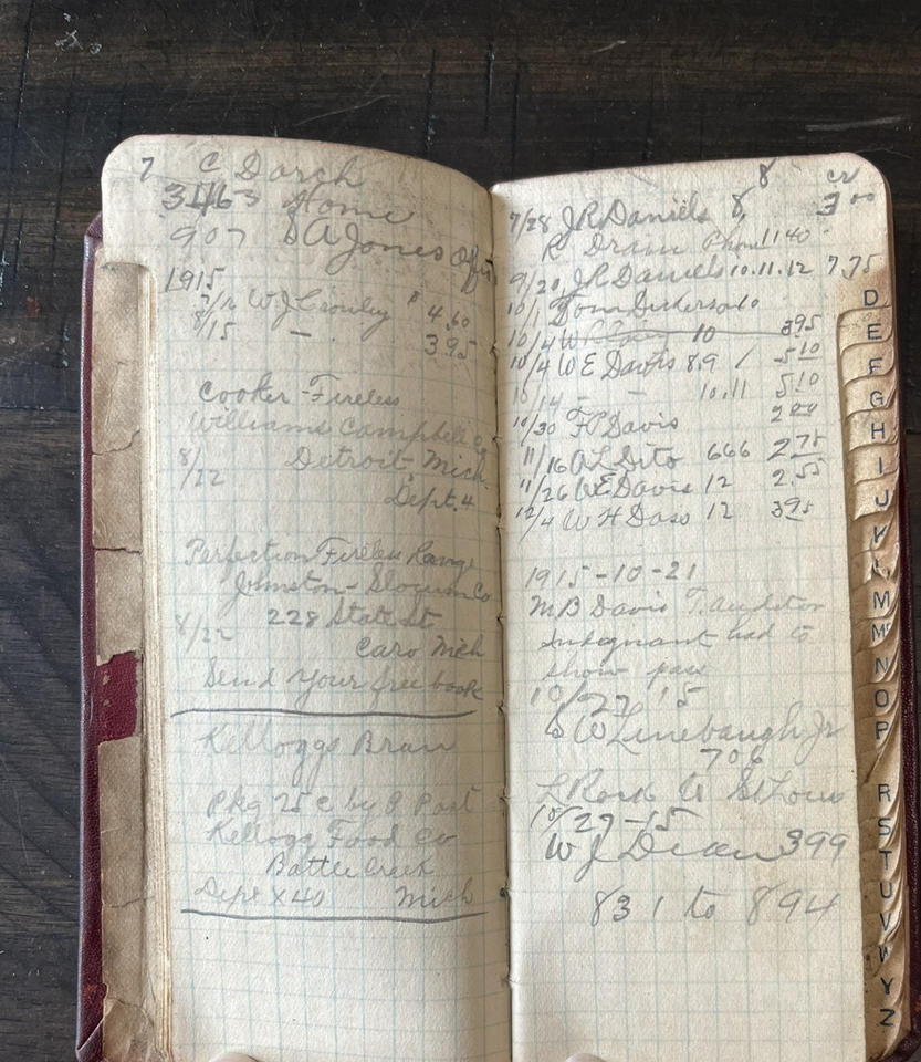 Vintage Record Account Ledger Memo Pad Notebook Lot of 4 Early To Mid ...