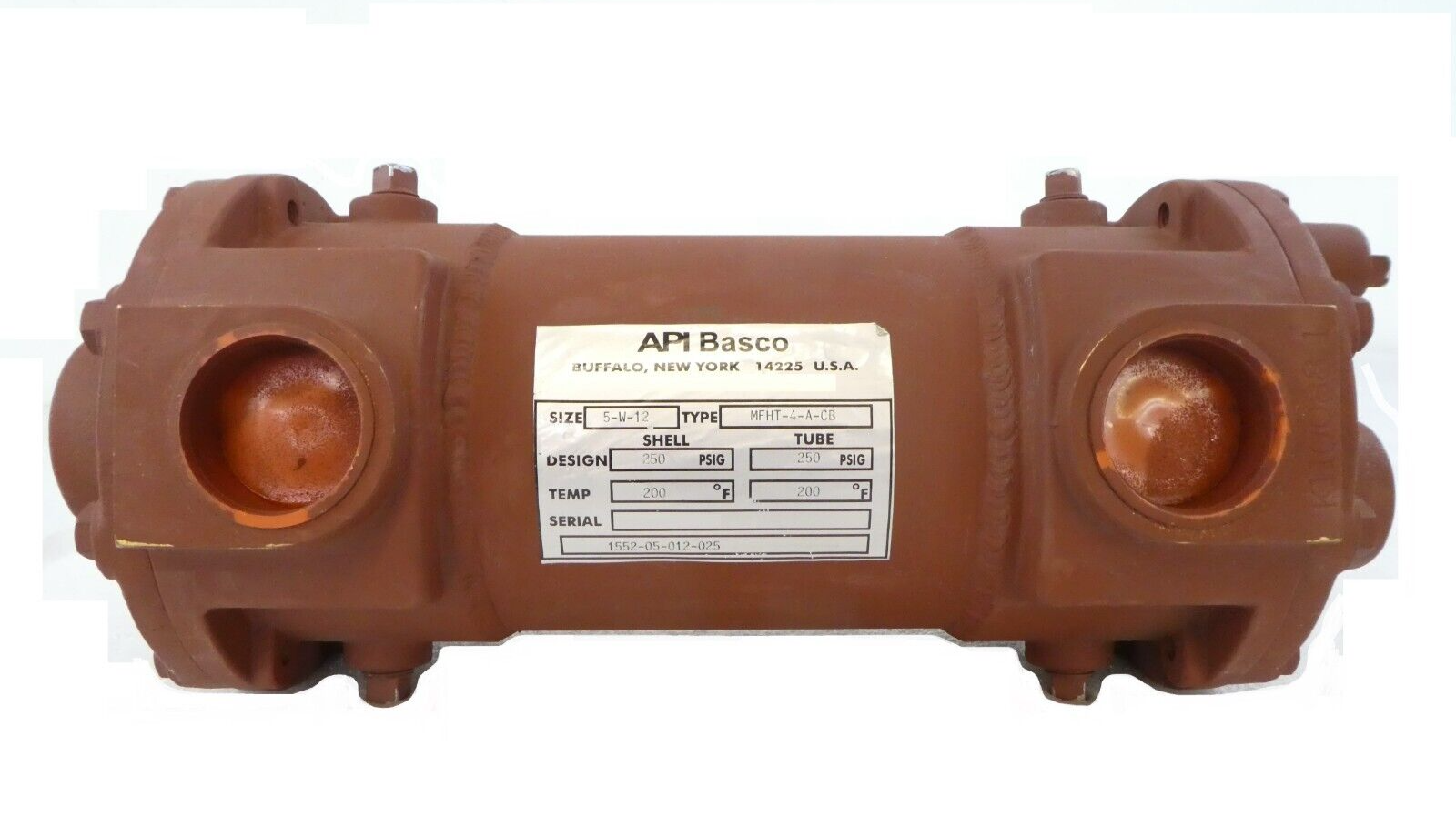 API Basco MFHT-4-A-CB Heat Exchanger 5-W-12 1552-05-012-025 Varian ...