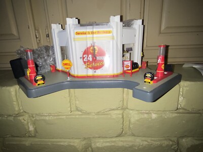 DANBURY MINT VINTAGE SHELL SERVICE Gas STATION CLOCK DIORAMA DISPLAY ...