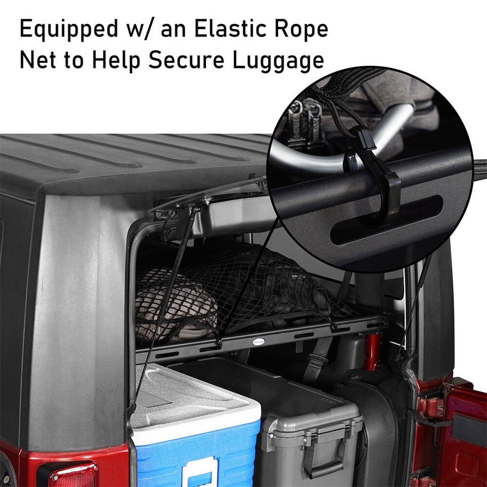 Interior Rear Cargo Basket Storage Rack for 2007-2018 Jeep Wrangler JK ...