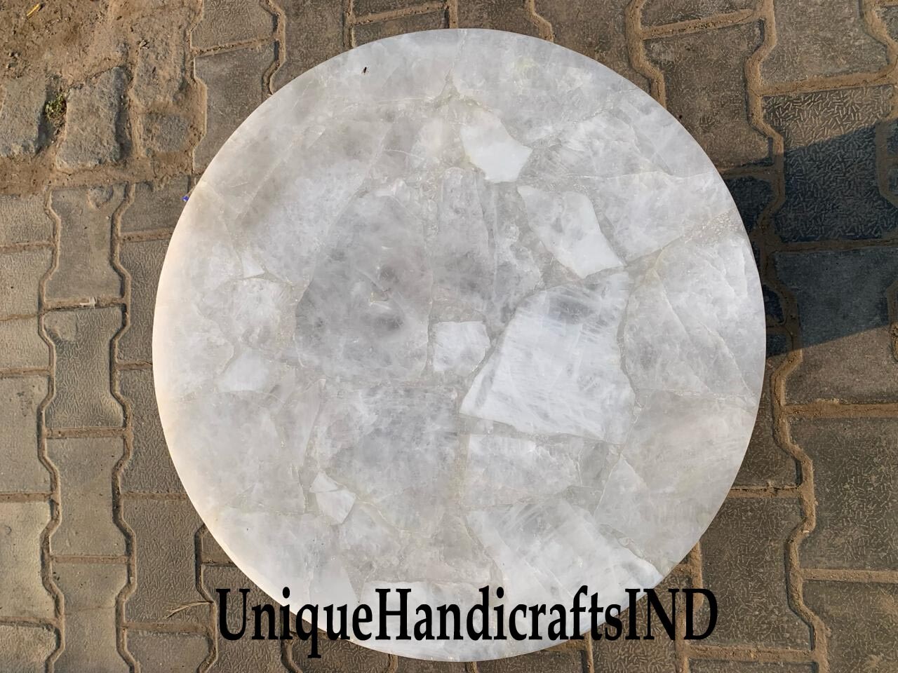 White Quartz Round Center Table Top / Natural Quartz Table Top / Quartz ...