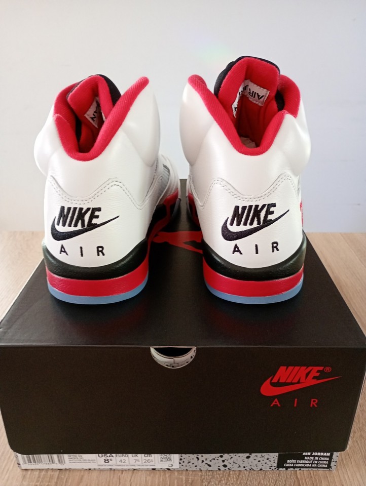 Nike Air Jordan 5 Retro OG "Fire Red" Black Tounge EU 44 HQ7978-101 | eBay